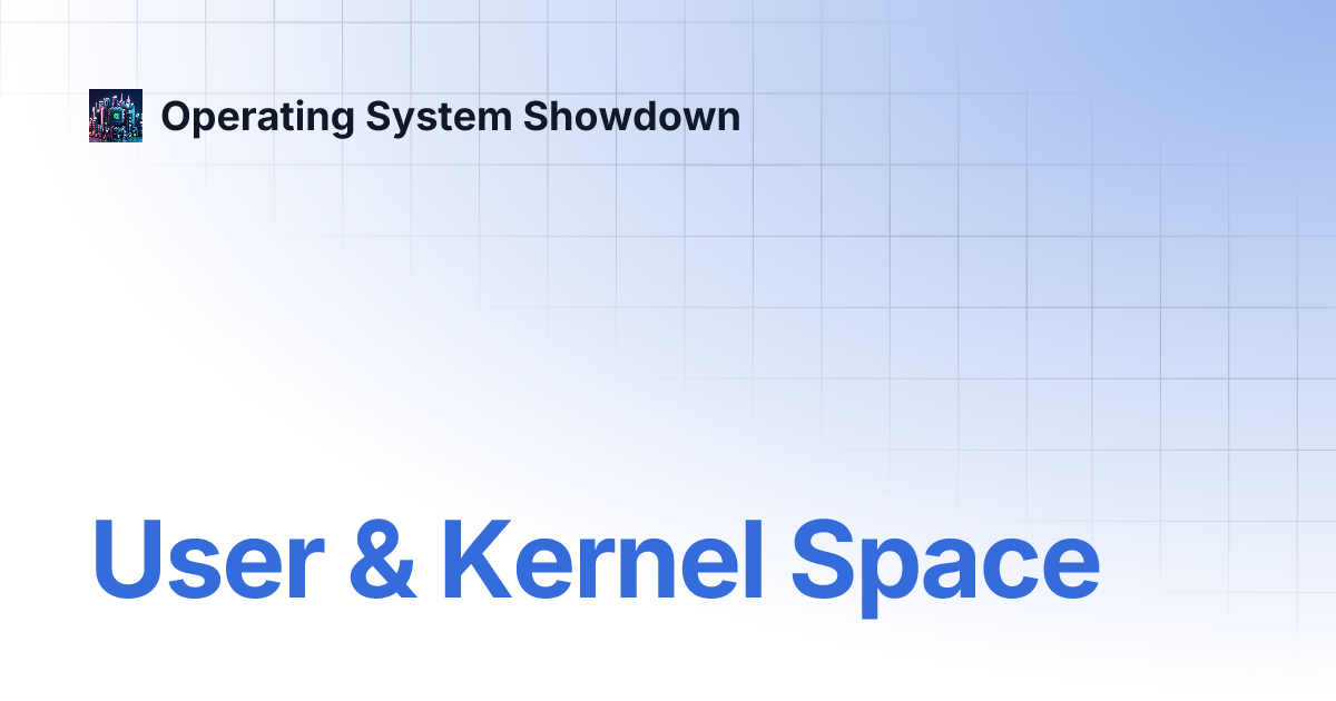 User And Kernel Space Operating System Showdown